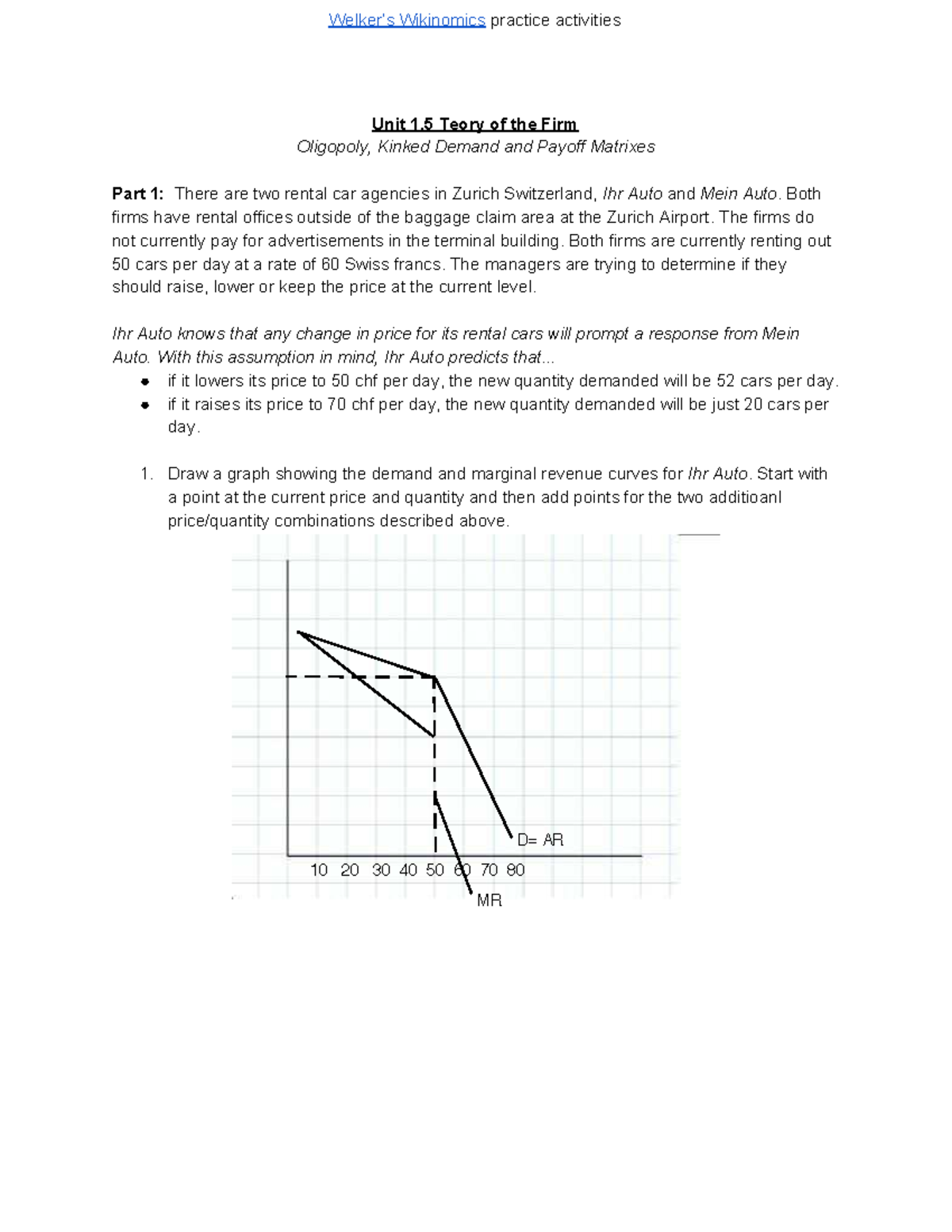 Unit 1: Oligopoly Analysis & Demand Dynamics in Rental Car Market - Studocu