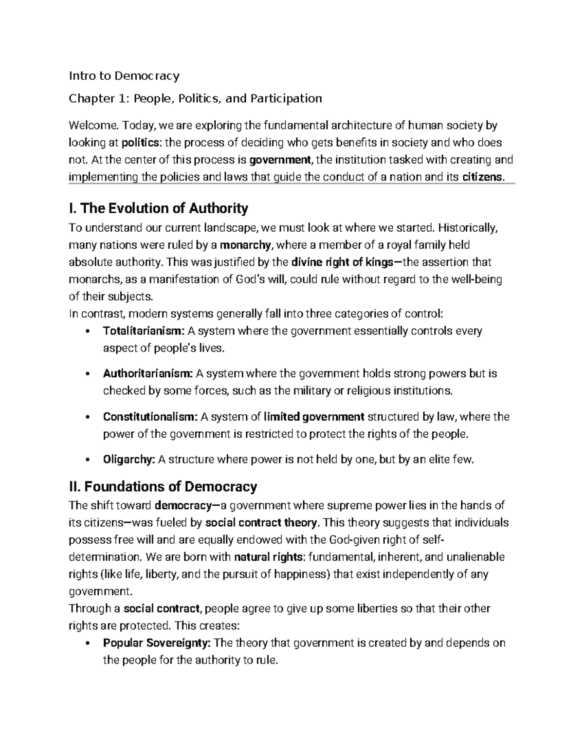 Studocu Intro to Democracy - Intro to Democracy Chapter 1: People ...