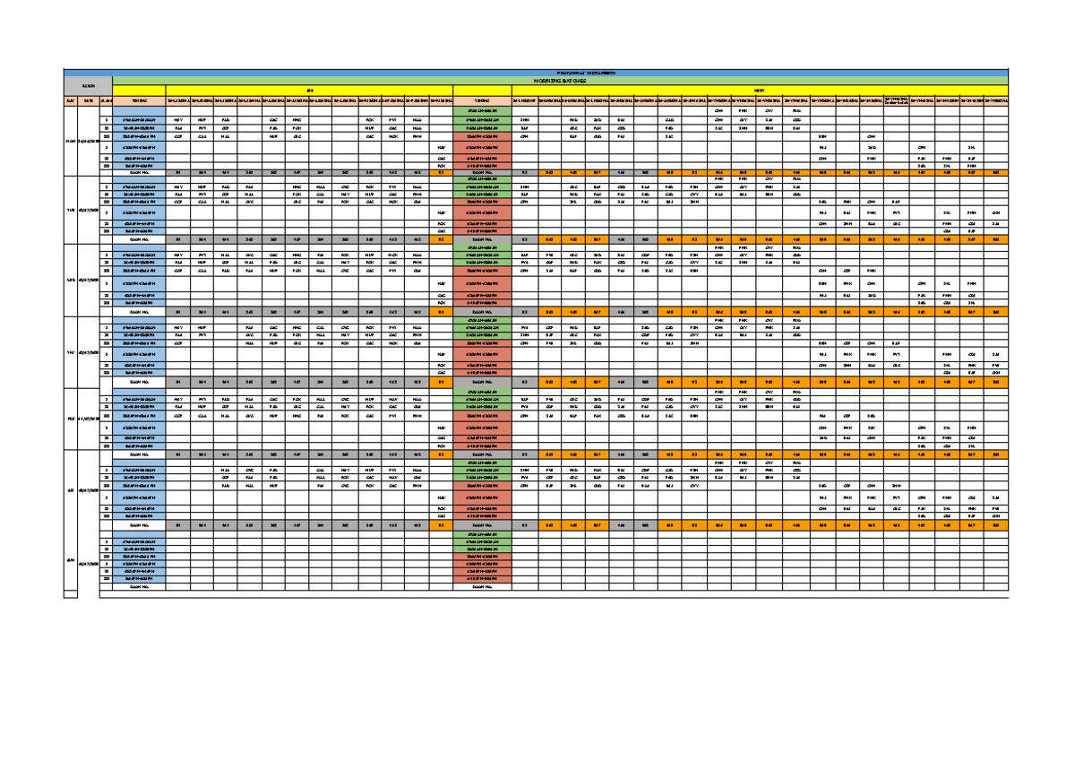 Prayagraj Morning Batch Time Table: 30 June - 06 July - Studocu