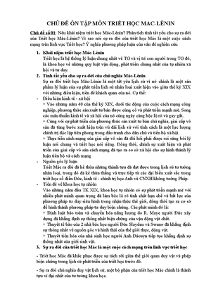 [Solved] Nu khi nim trit hc mc lnin Phn tch tnh tt yu cho s ra i ca trit - Triết học Mác - Lênin ...