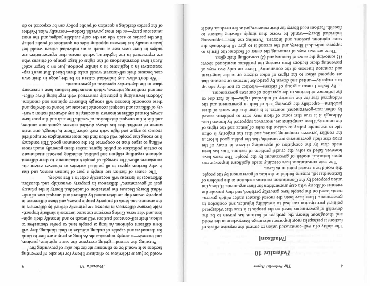 Comprehensive Guide on Federalist Papers: Key Concepts of Federalist 10 ...