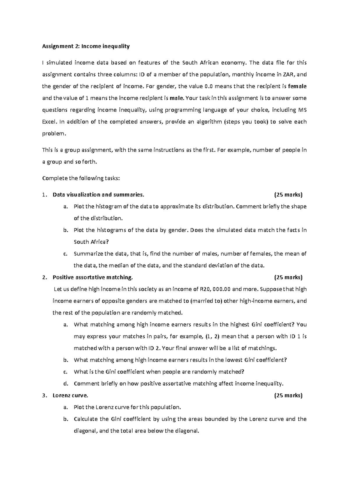 Income Inequality Analysis Assignment 2: Data Simulation & Findings ...