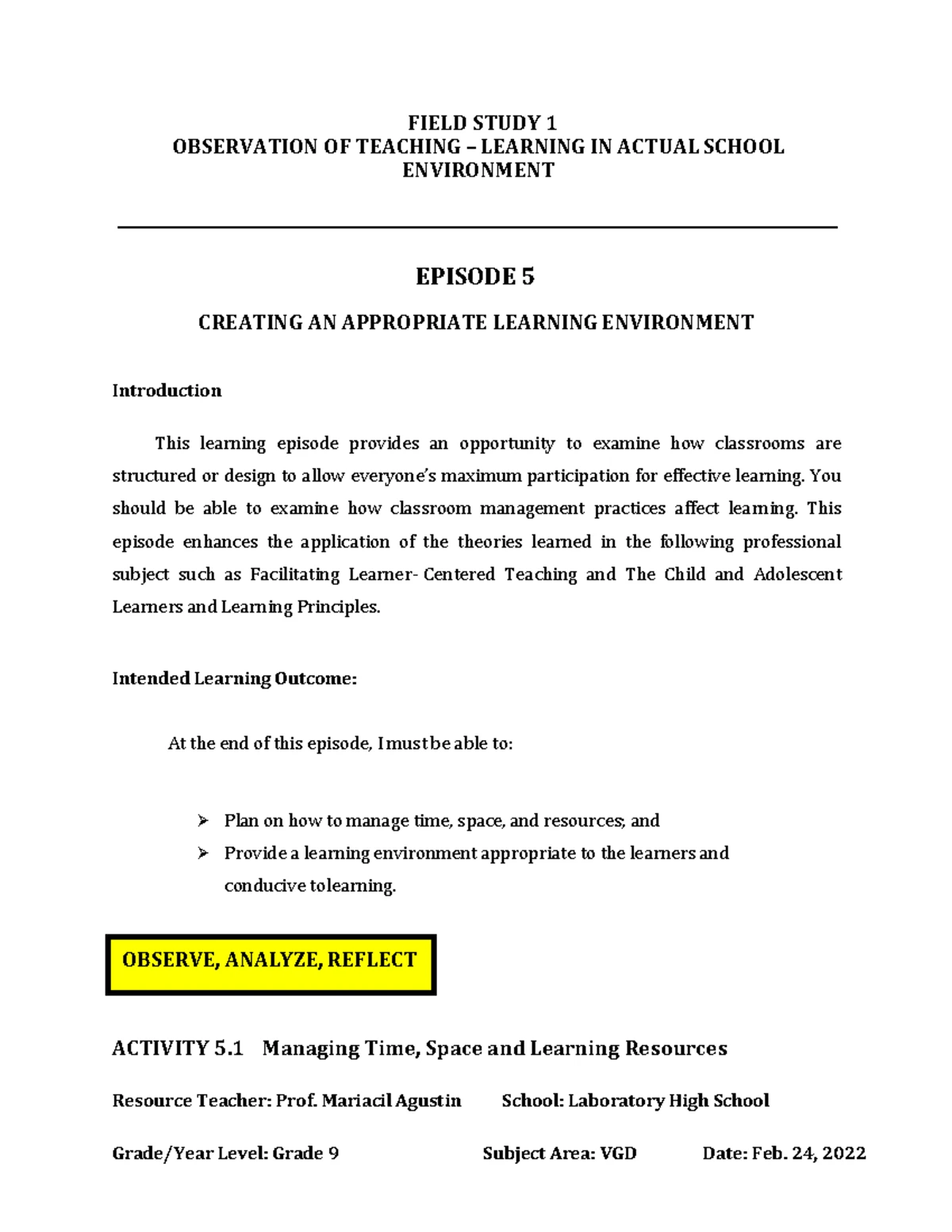 HG-G3 Q1 Module 1 - GRADE 3 HOMEROOM GUIDANCE - ` Homeroom Guidance ...
