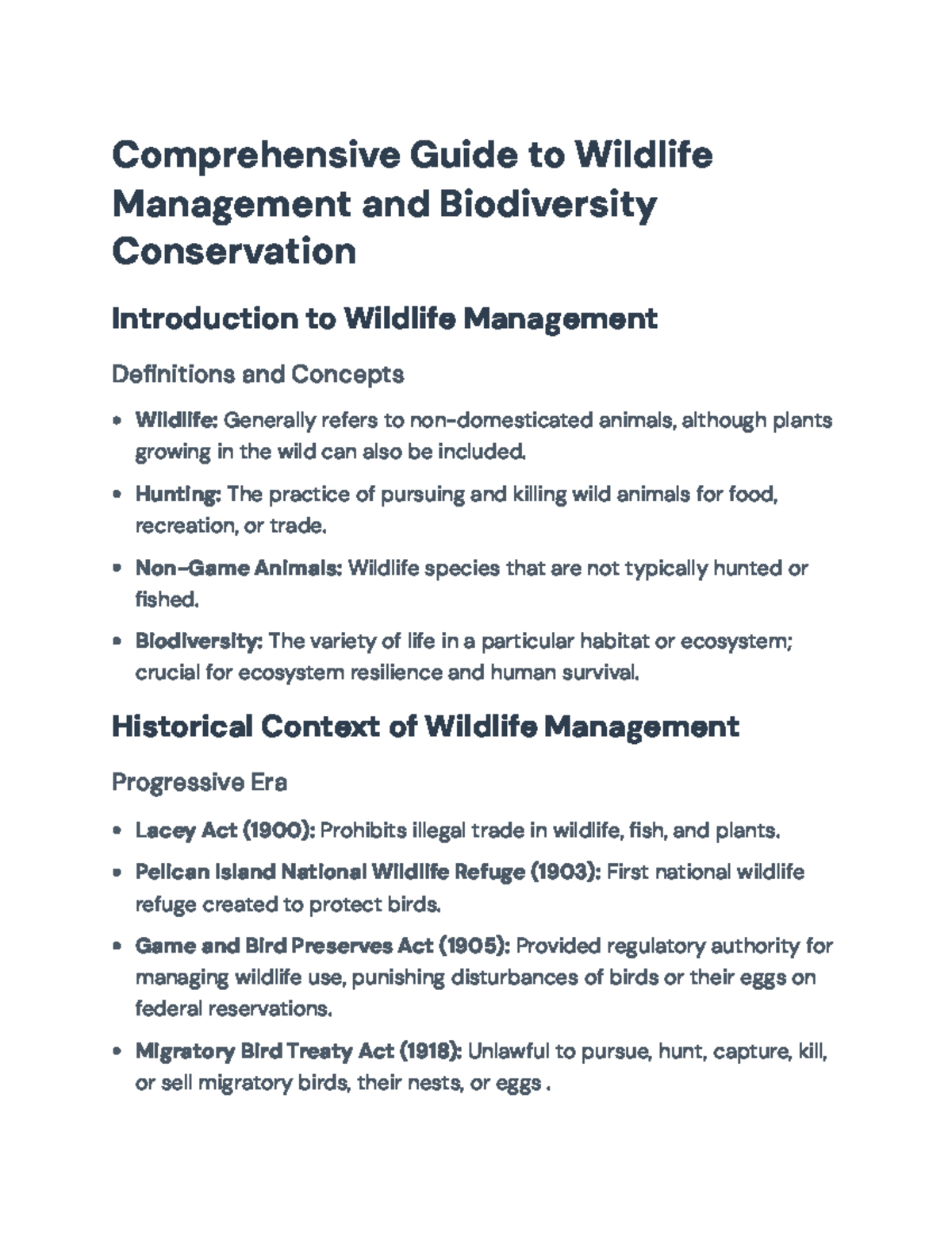 Wildlife Management and Biodiversity Conservation: A Comprehensive ...