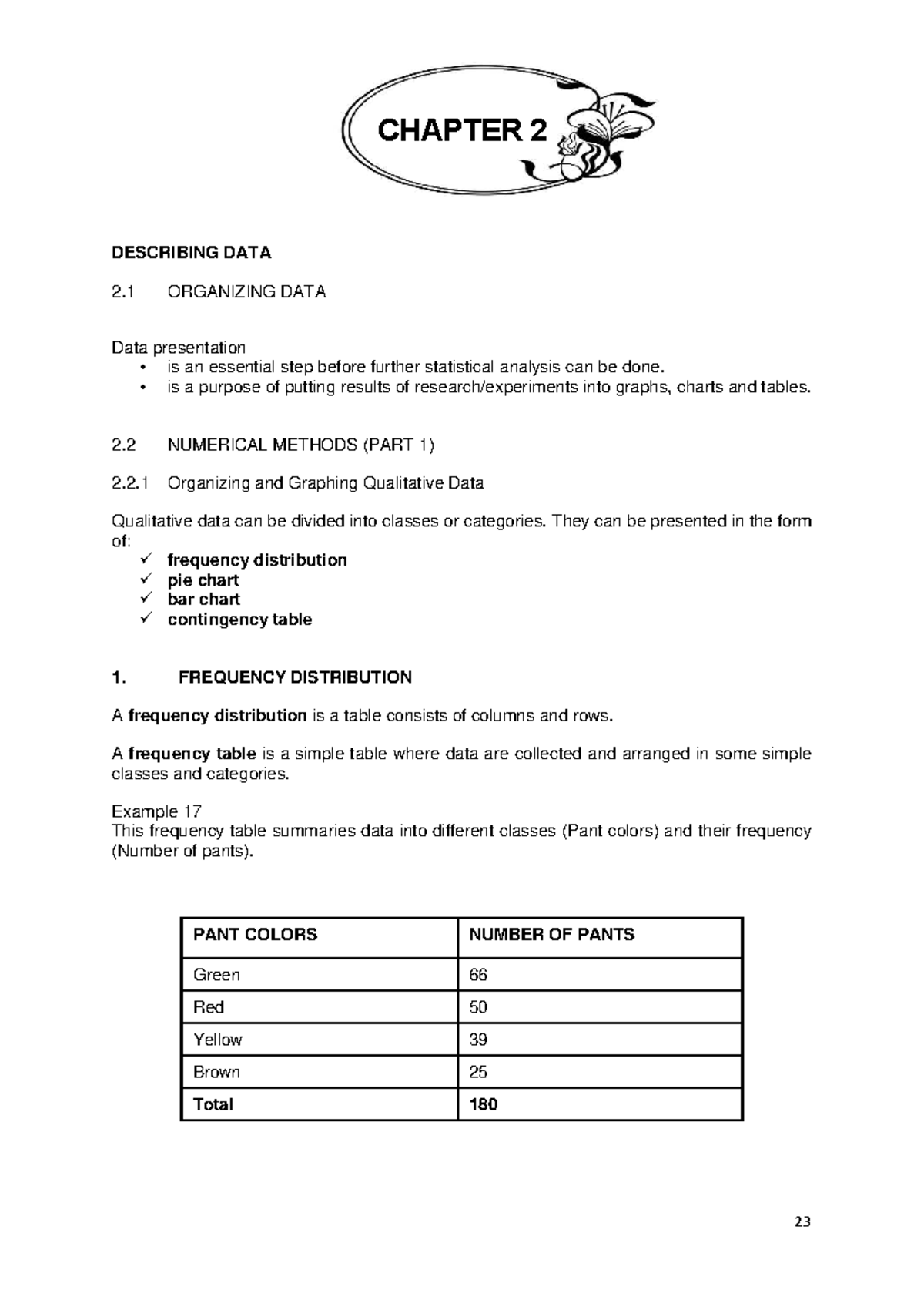 STA104 Chapter 2: Organizing and Describing Data Techniques - Studocu