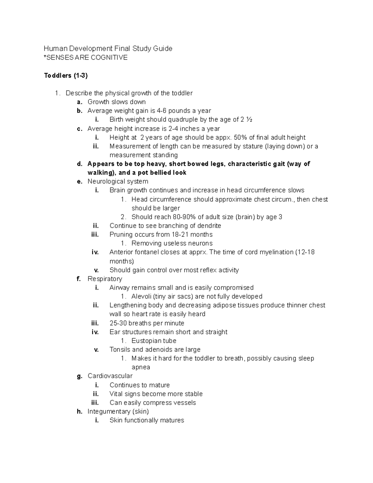 Human Development (HD 201) Final Exam Study Guide: Key Concepts ...