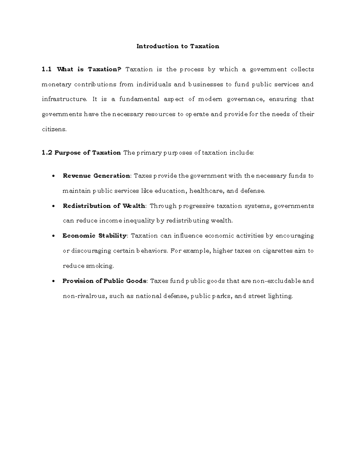 Introduction to Taxation - It is a fundamental aspect of modern ...