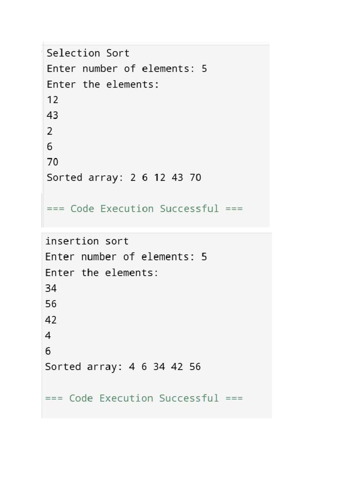Doc1 - afgdhncb - Computer Science & Engineering - Selection Sort Enter number of elements: 5 ...