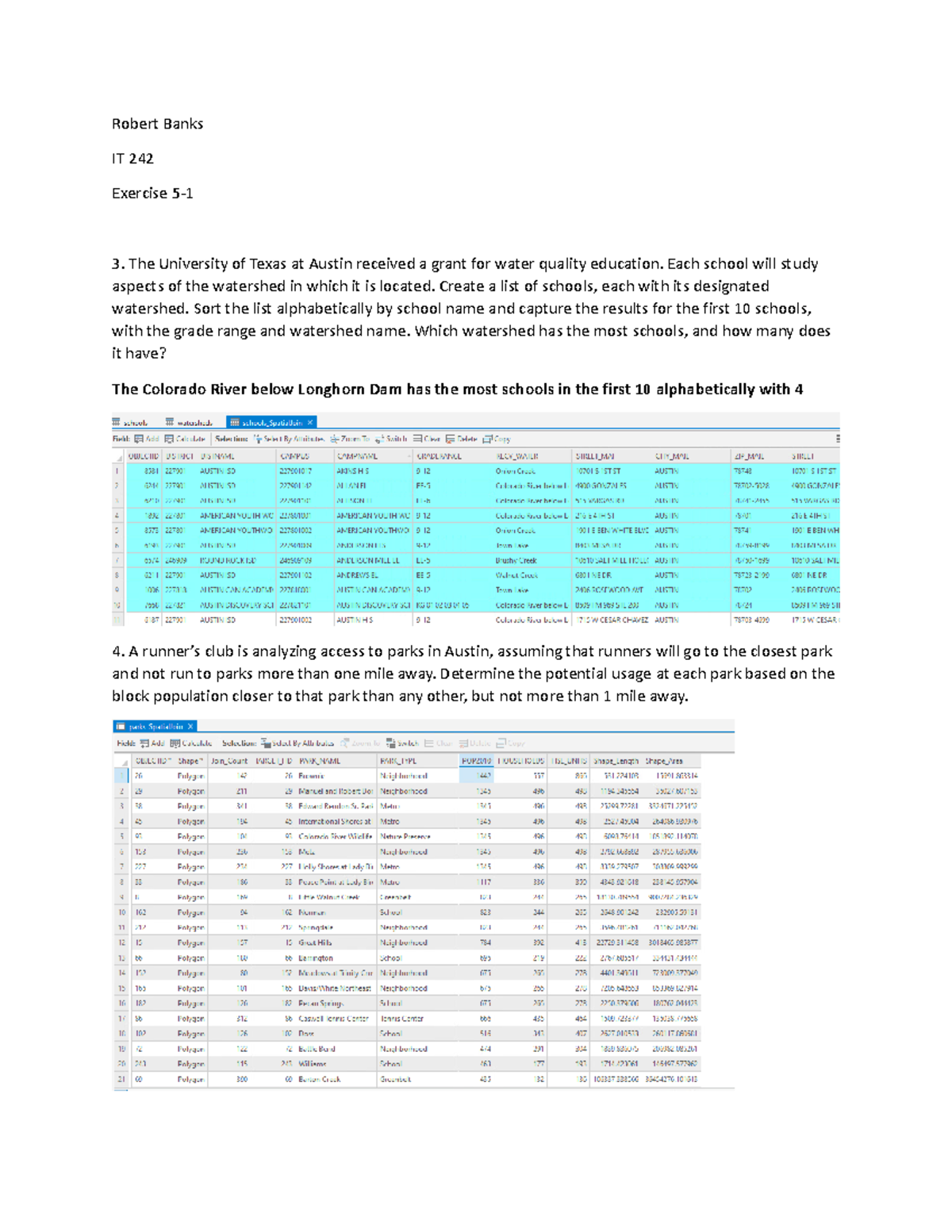 IT 242 Exercise 5-1 - IT242 5-1 - Robert Banks IT 242 Exercise 5- 3. The University of Texas at ...