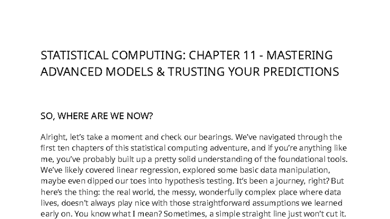 STAT 101: CHAPTER 11 REVIEW ON ADVANCED MODELING TECHNIQUES - Studocu
