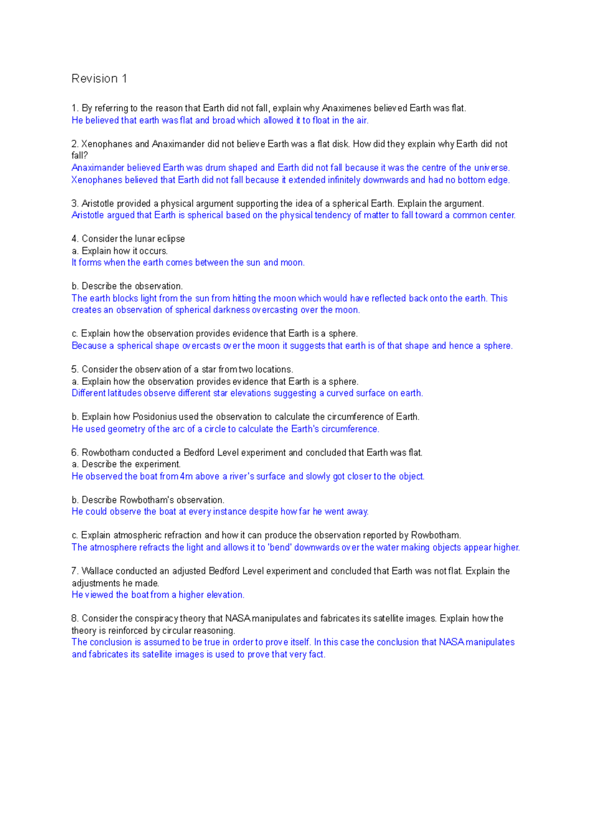 HSI2012 Midterm Revision: Ancient Greek Cosmology and Observations ...