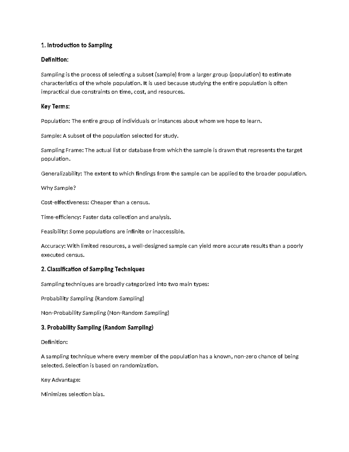 Lecture 2: Introduction to Sampling Techniques in Research Methods (BIO ...