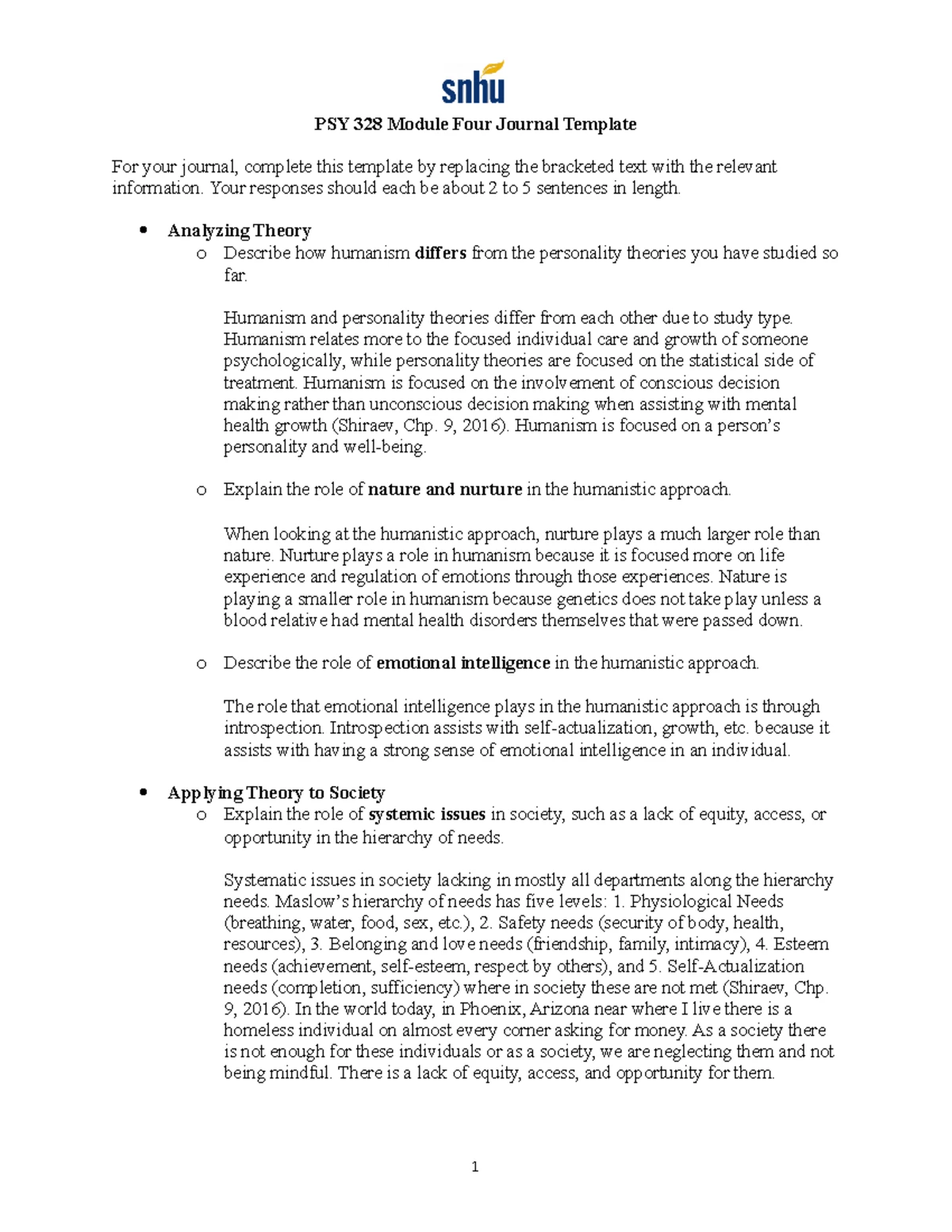 Module 4 Journal PSY-328 - PSY 328 Module Four Journal Template ...
