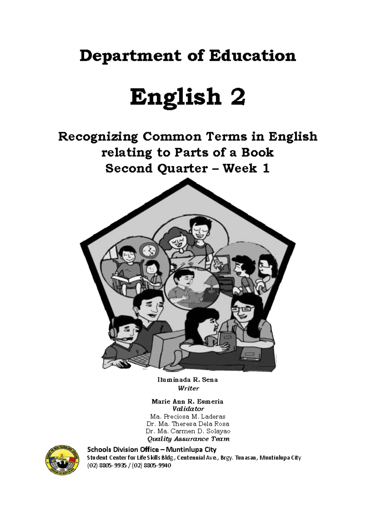 Final English 2 Module: Recognizing Parts of a Book - Week 1 - Studocu