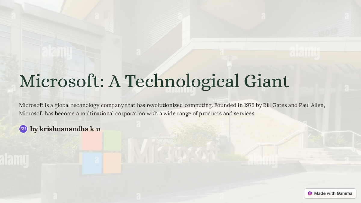 Microsoft A Technological Giant - Microsoft: A Technological Giant ...