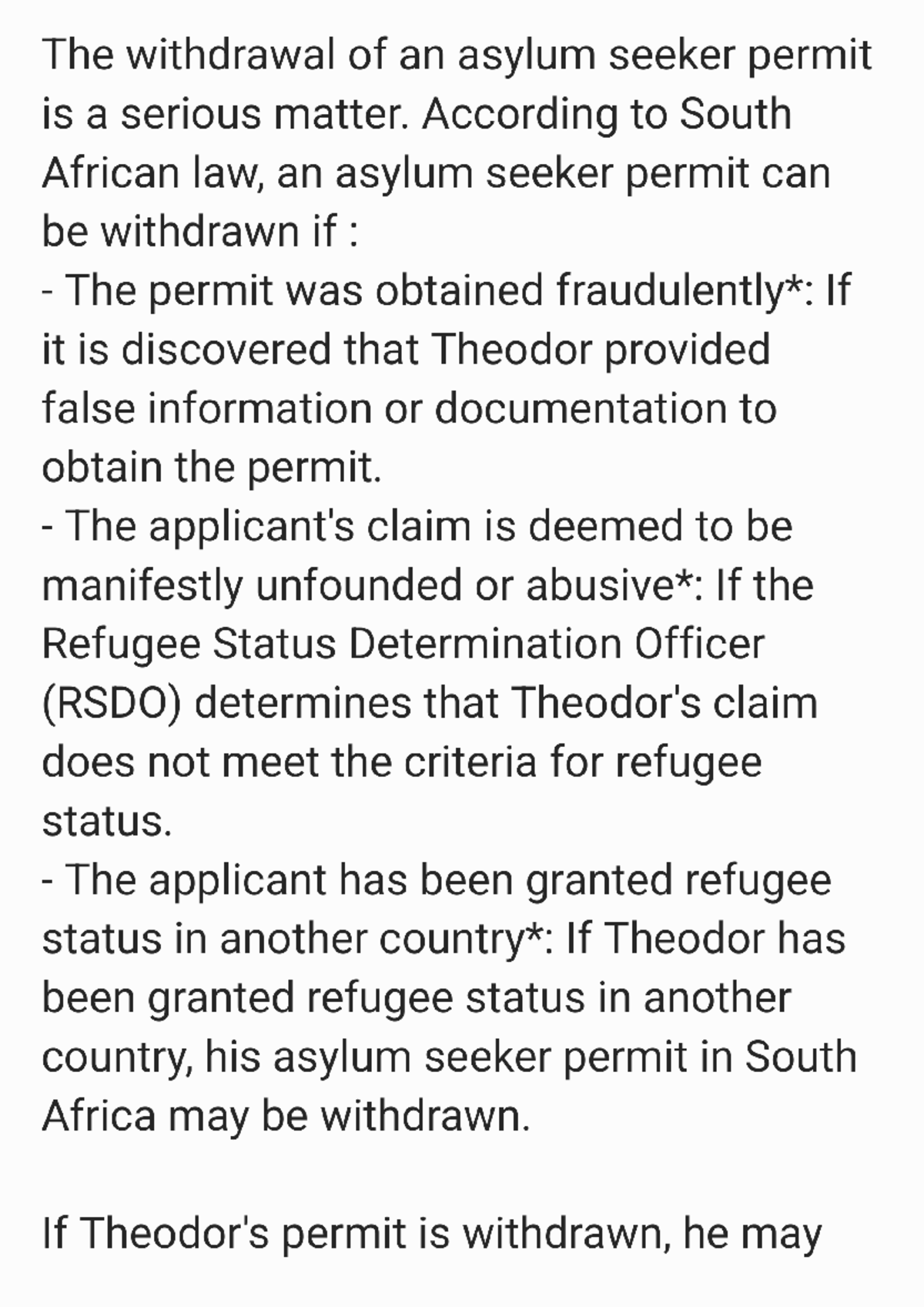 Research Assignment 2: Withdrawal of Asylum Seeker Permits in SA - Studocu