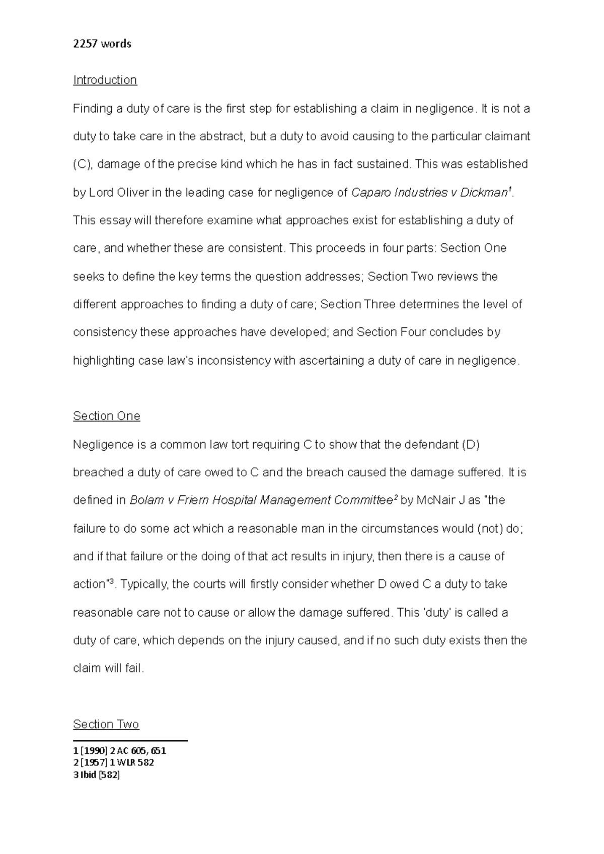 The three-stage Caparo test is no longer suitable to establish a duty ...