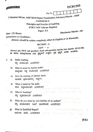 B.com All the subjects Blue -Print ,5th sem pdf - DEGREE along ...