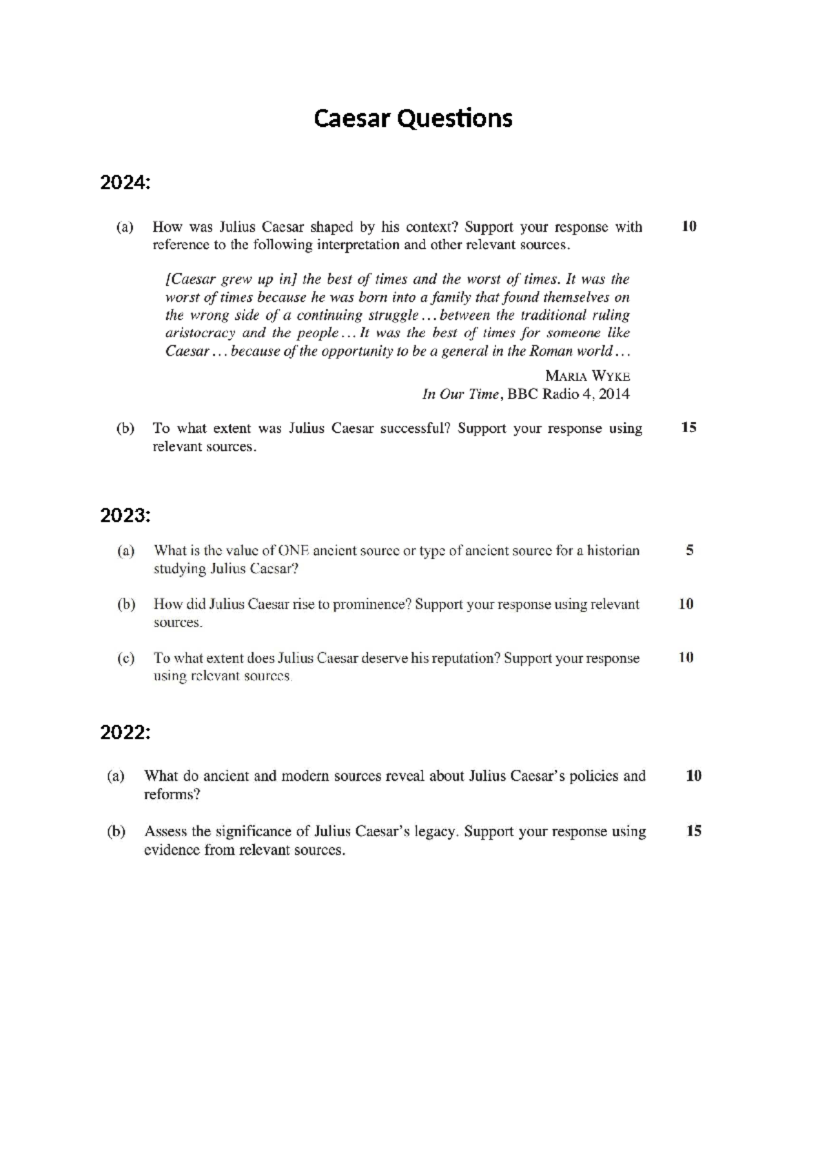 Caesar Questions 2024: Analyzing Julius Caesar's Context and Legacy ...