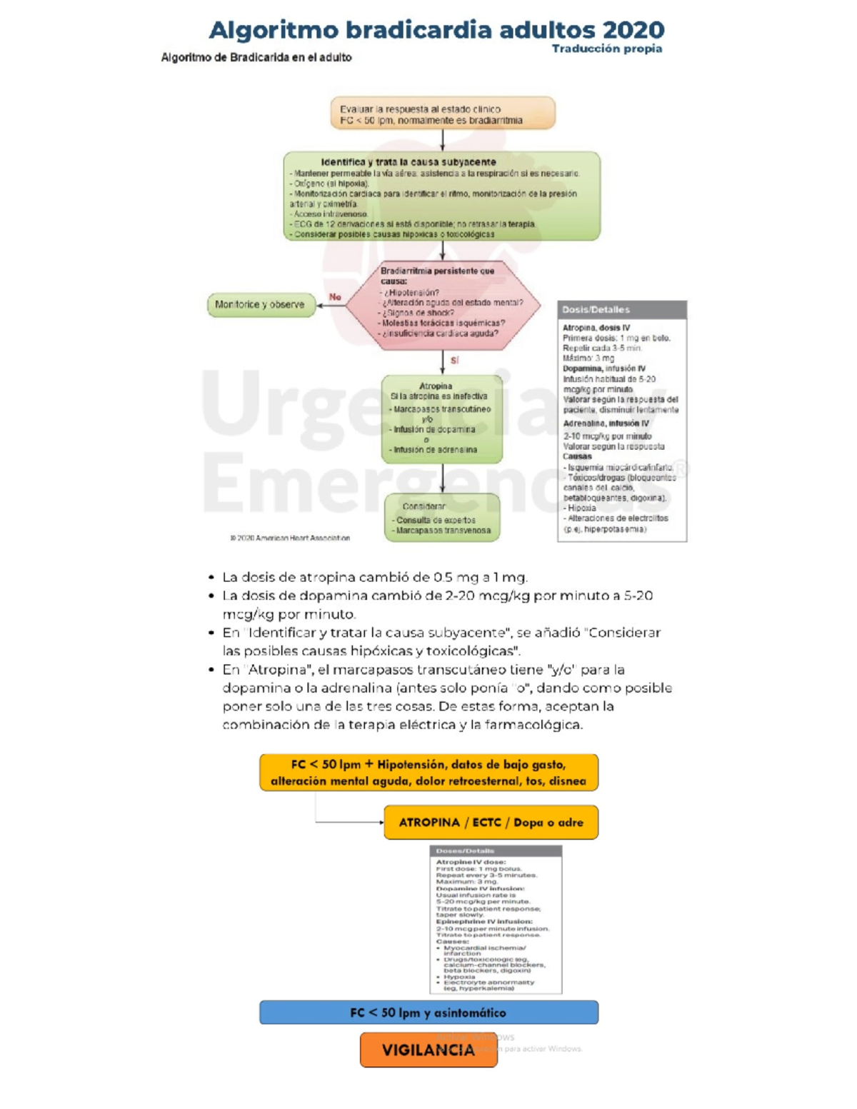 Algoritmo de Bradicardia y Taquicardia Adultos - ACLS 2020 - Studocu