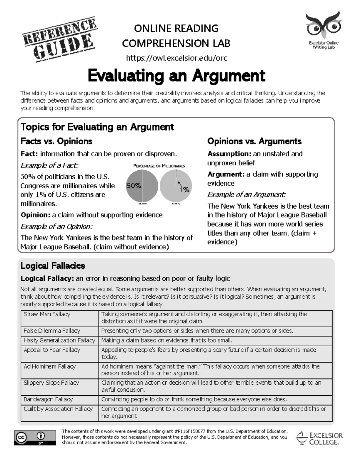 Evaluating An Argument BW 2019 - ONLINE READING COMPREHENSION LAB owl ...