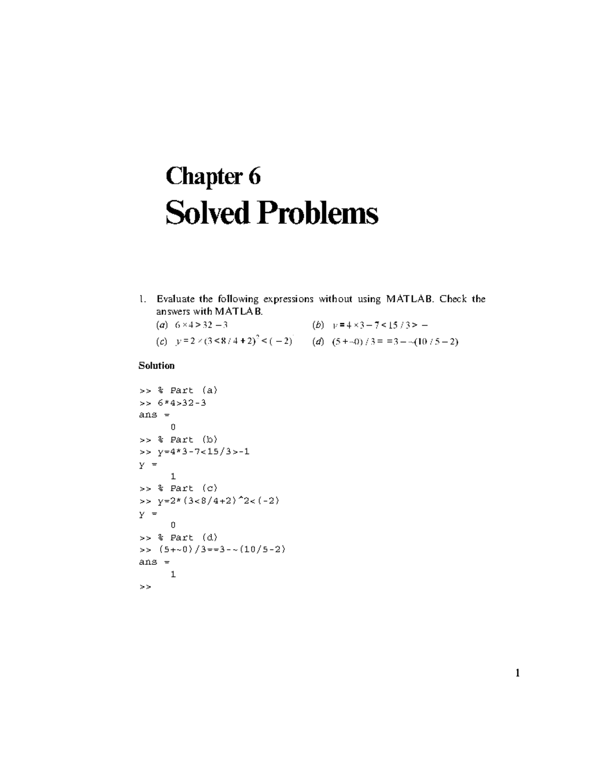 Solution chp 6 6th ed - good knowledge of matlab - 1 Chapter 6 Solved ...