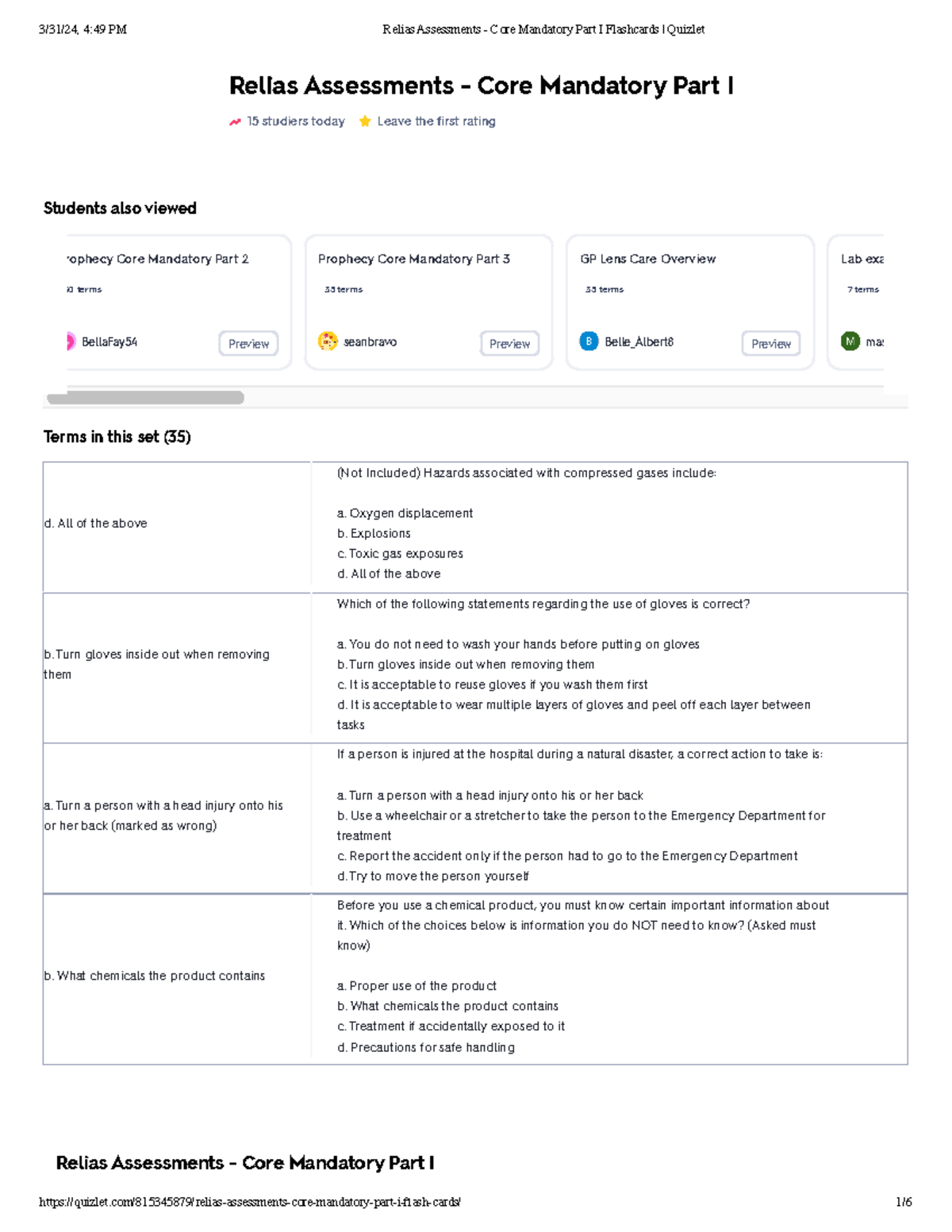 Relias Assessments - Core Mandatory Part I Study Guide - Studocu
