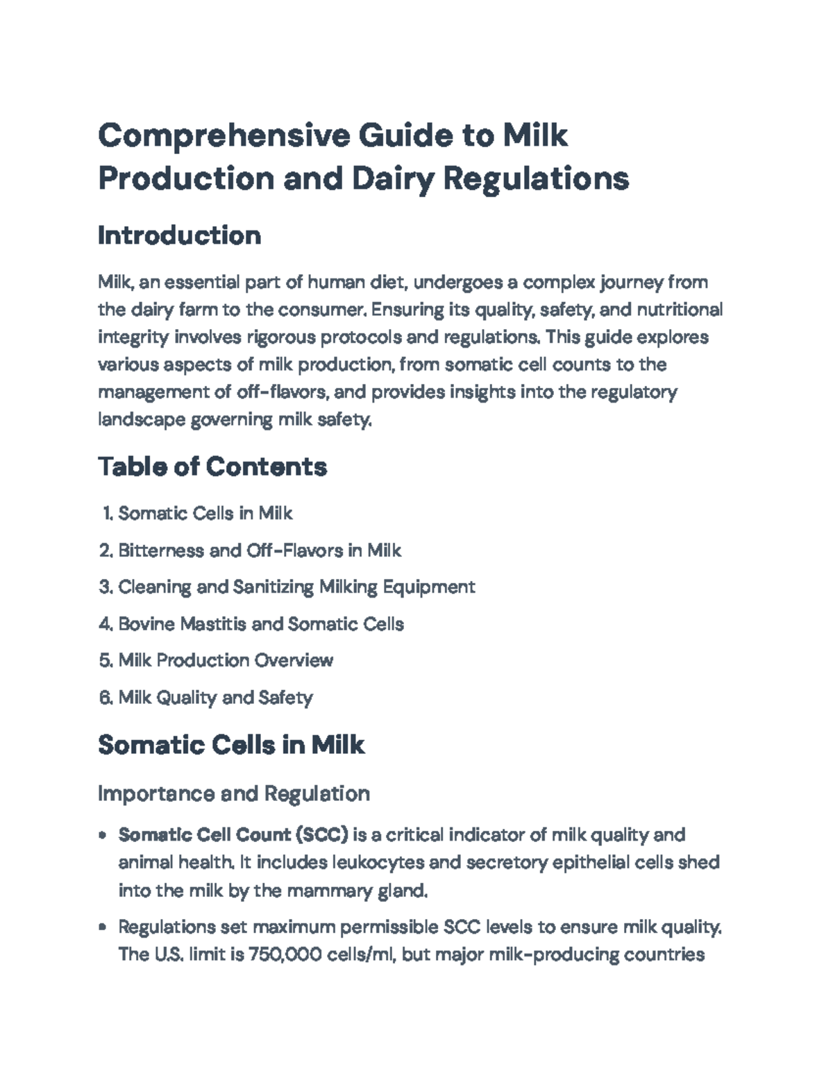 Comprehensive Guide to Milk Production & Dairy Regulations (Dairy 101 ...