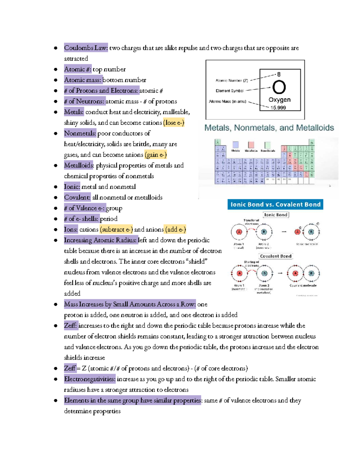 Chem 3A: Final Exam Study Guide on Atomic Structure & Bonding - Studocu