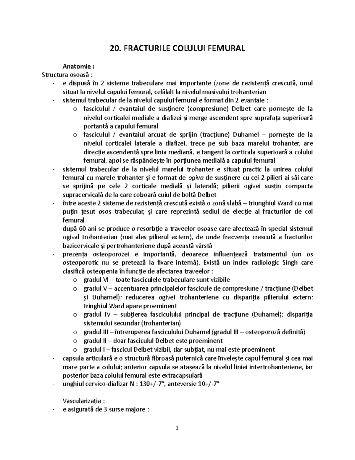 Fracturile colului femural - Anatomie, Vascularizație și Complicații ...