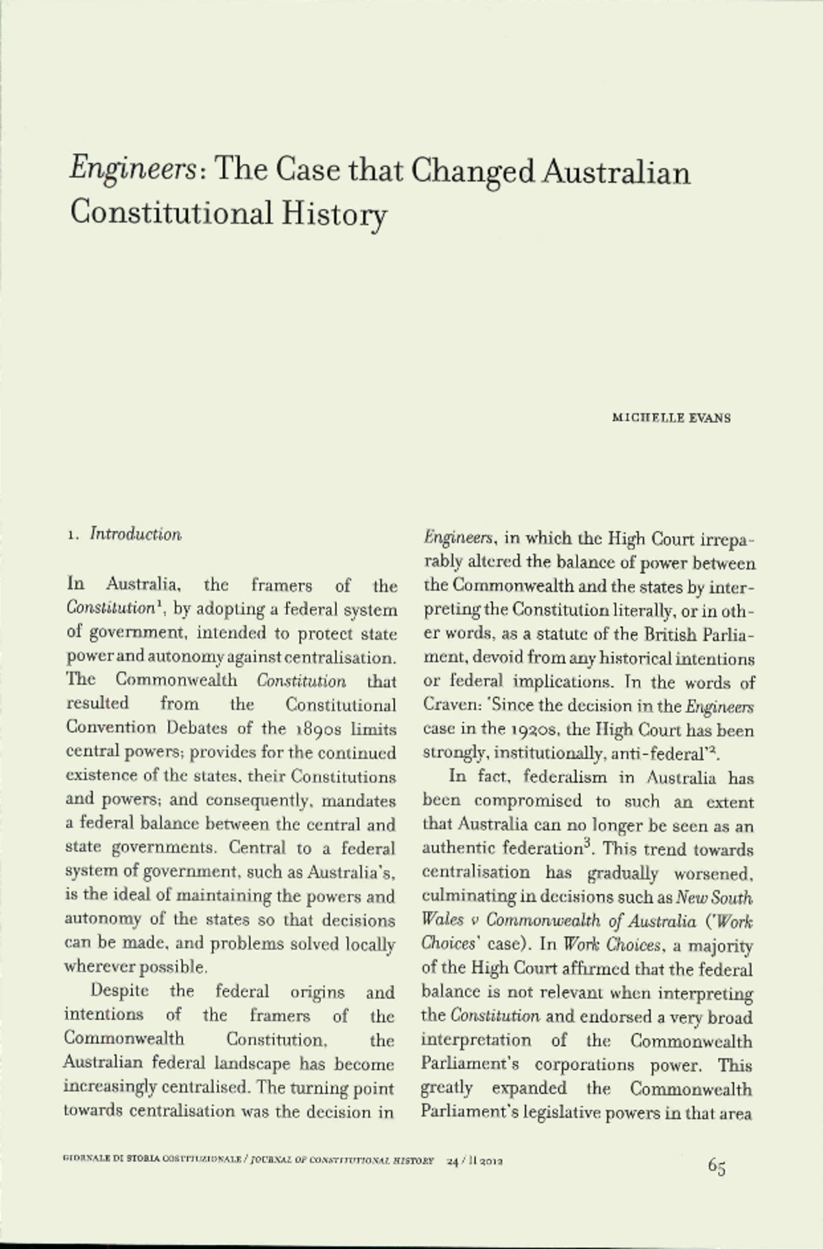 Engineers Case Study: Constitutional Implications in Australia W2 CL ...