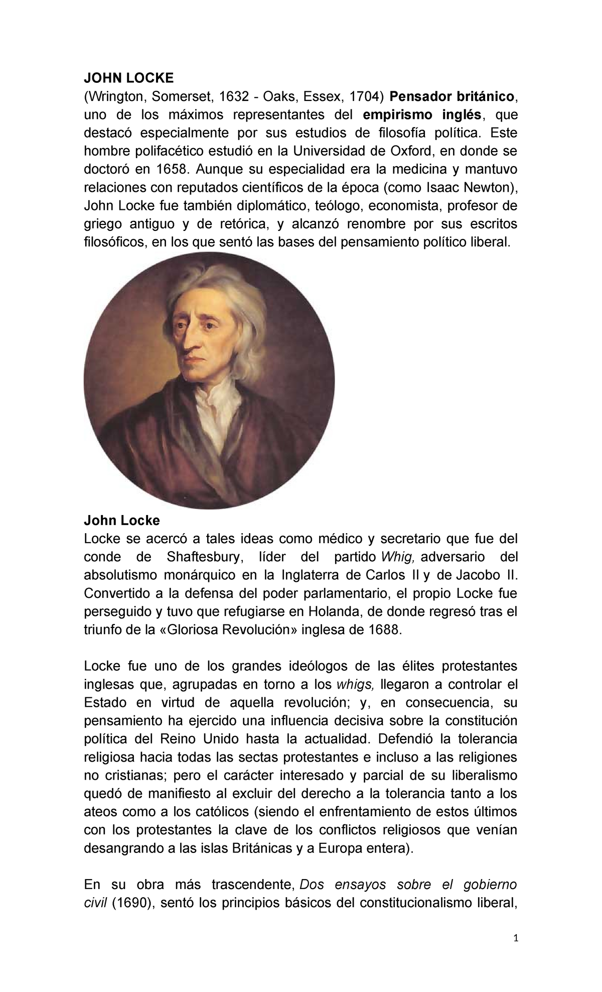 JOHN Locke - Bibliografia y obra de uno de los referentes más ...
