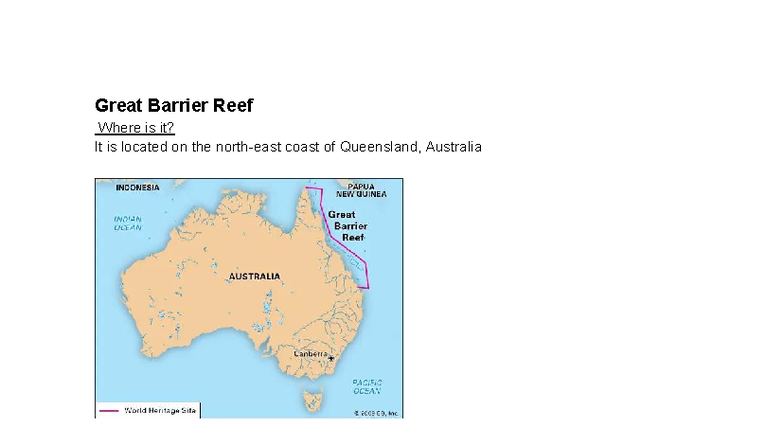 Great Barrier Reef: Biodiversity, Risks, and Economic Impact - Studocu