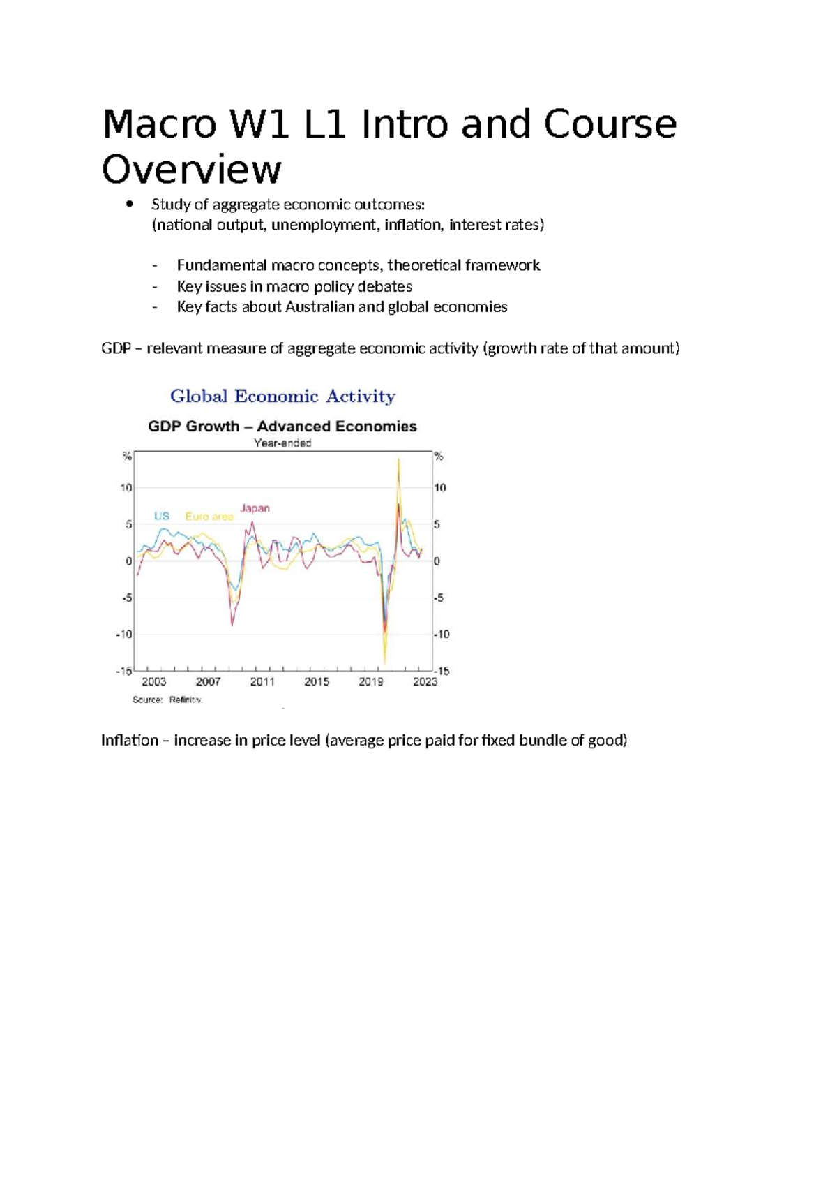 Macro W1 L1 Intro and Course Overview - Macro W1 L1 Intro and Course Overview Study of aggregate ...