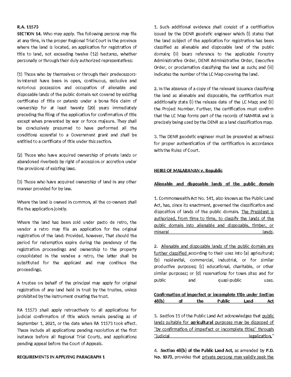 Understanding RA 11573: Alienable and Disposable Lands of the Public ...