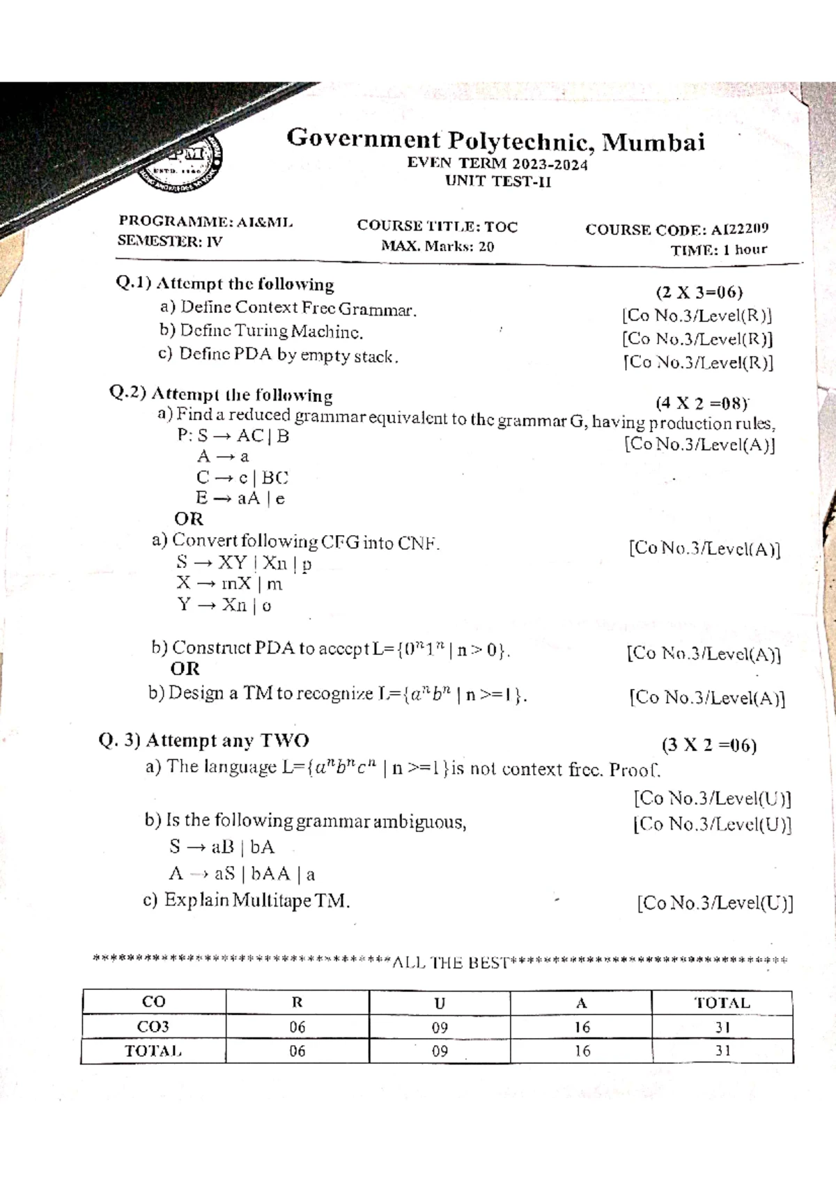 AI22304 Advanced Machine Learning End Sem Exam Question Paper - Studocu