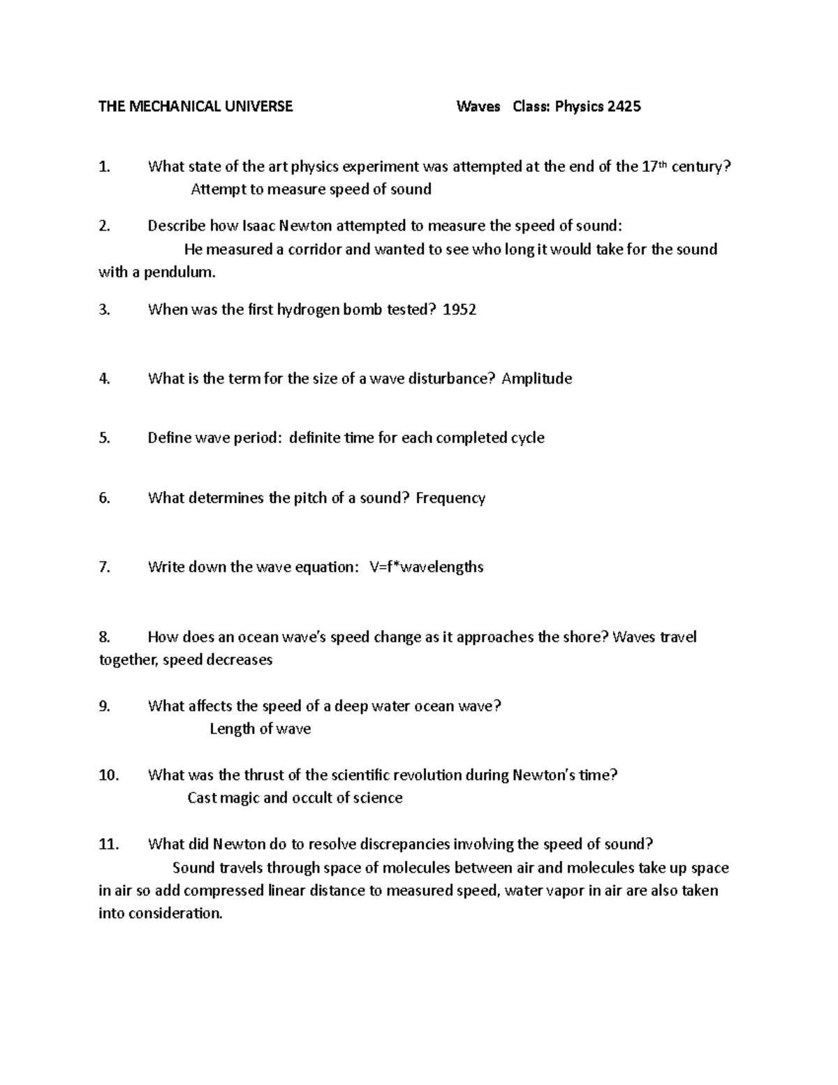Phys 2425 Lecture Notes: Understanding Waves in Physics - Studocu