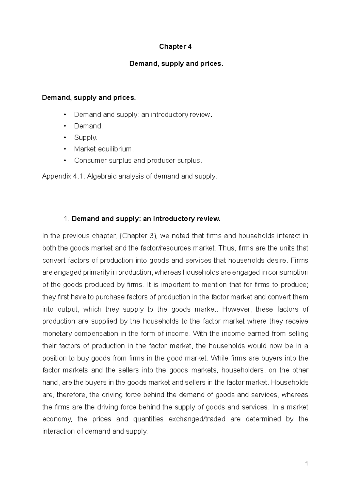 Chapter 4: Demand, Supply, and Prices - An In-Depth Analysis - Studocu
