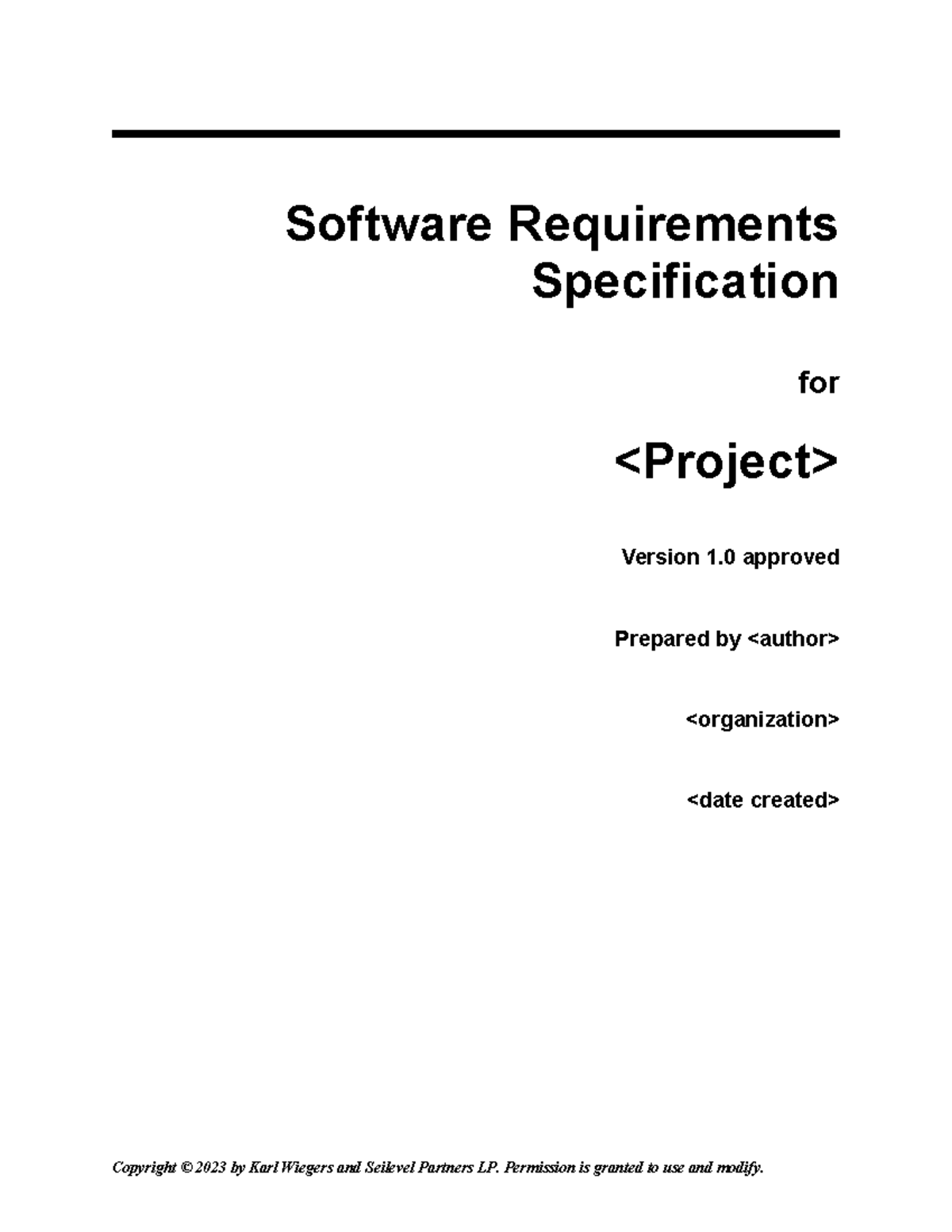 Software Requirements Specification (SRS) Template v1.0 - Studocu
