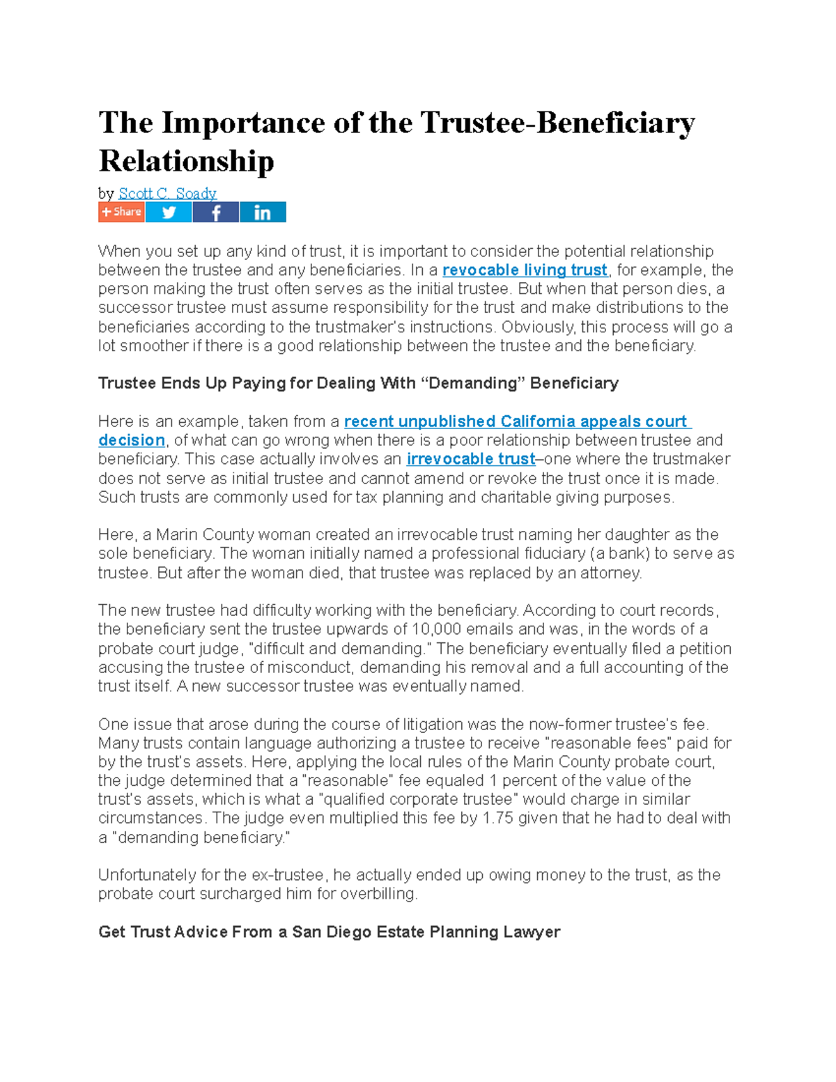 The Importance of the Trustee - The Importance of the Trustee ...