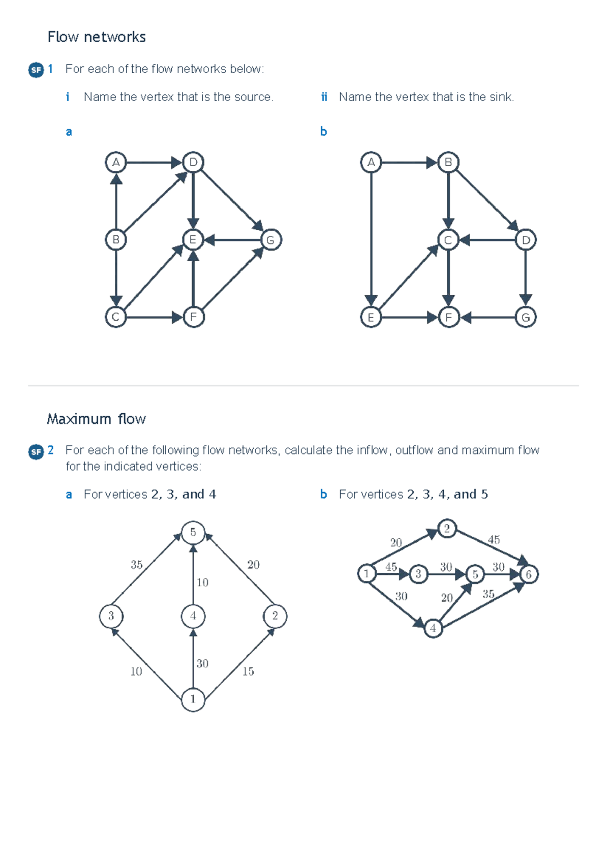 Network Worksheet: Flow Analysis and Maximum Flow Calculations - Studocu