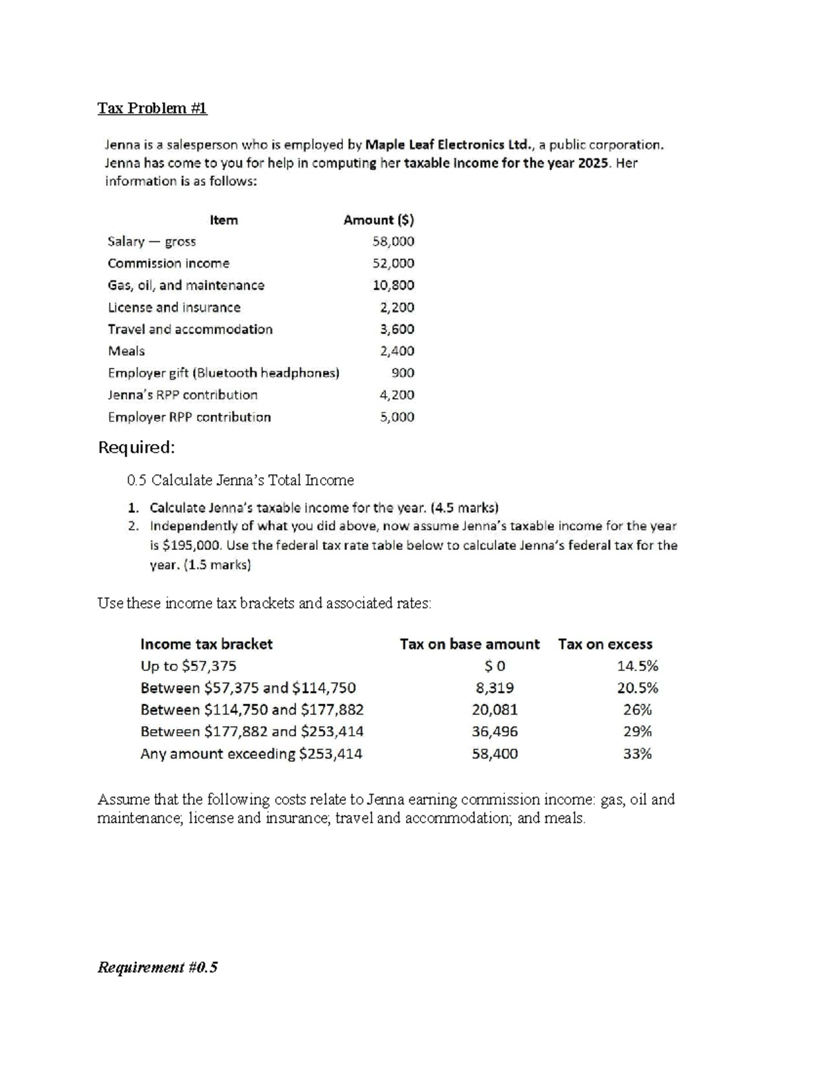 Final Exam Review #3: Tax Problem Solutions (Course Code: TAX101) - Studocu