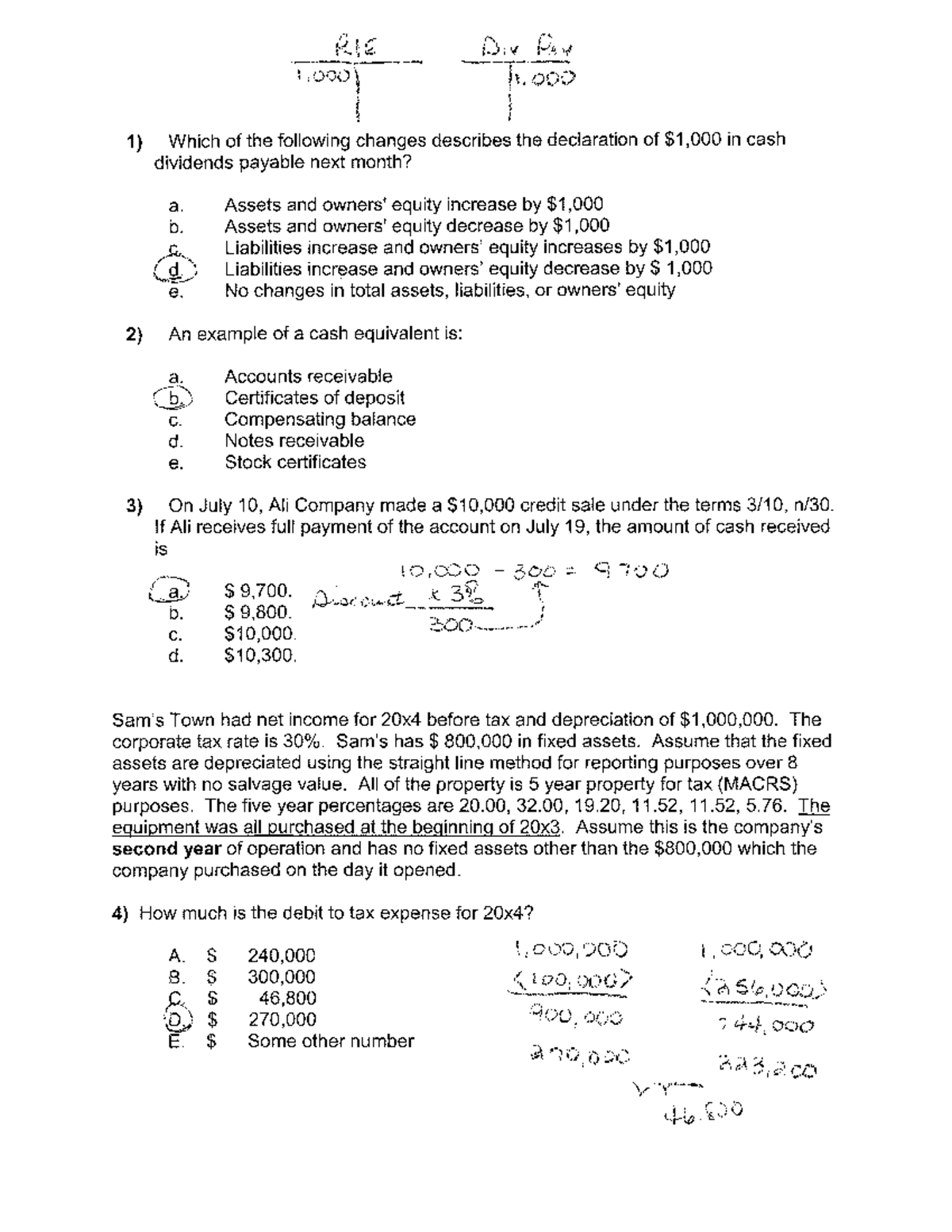 Quiz Answers and Practice - Accounting 101 (Acct101) - Studocu