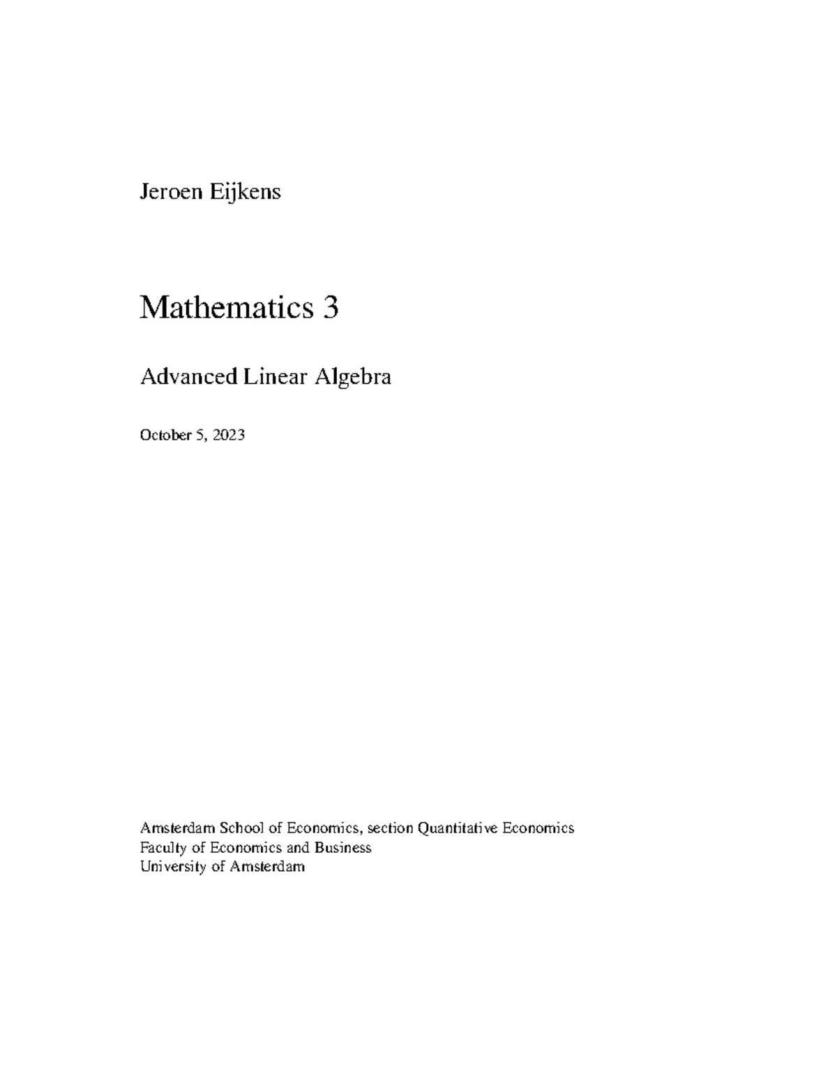 M3 Advanced Linear Algebra Chapter 3: Matrix Decompositions - Studeersnel