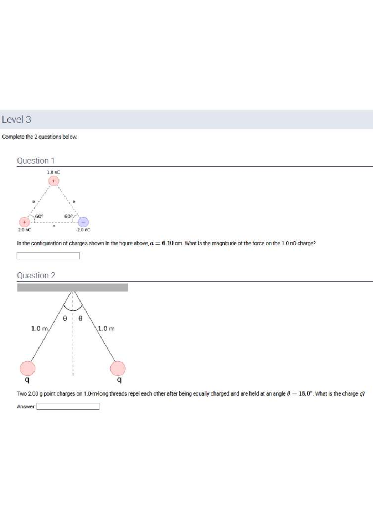 LVL 3 - Quiz on Electric Forces and Charge Interactions - Studocu