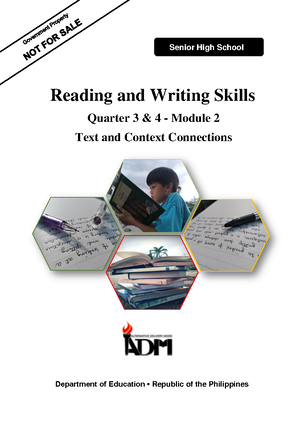Reading AND Writing Q1 W1 Mod1 - READING AND WRITING SKILLS Republic of ...
