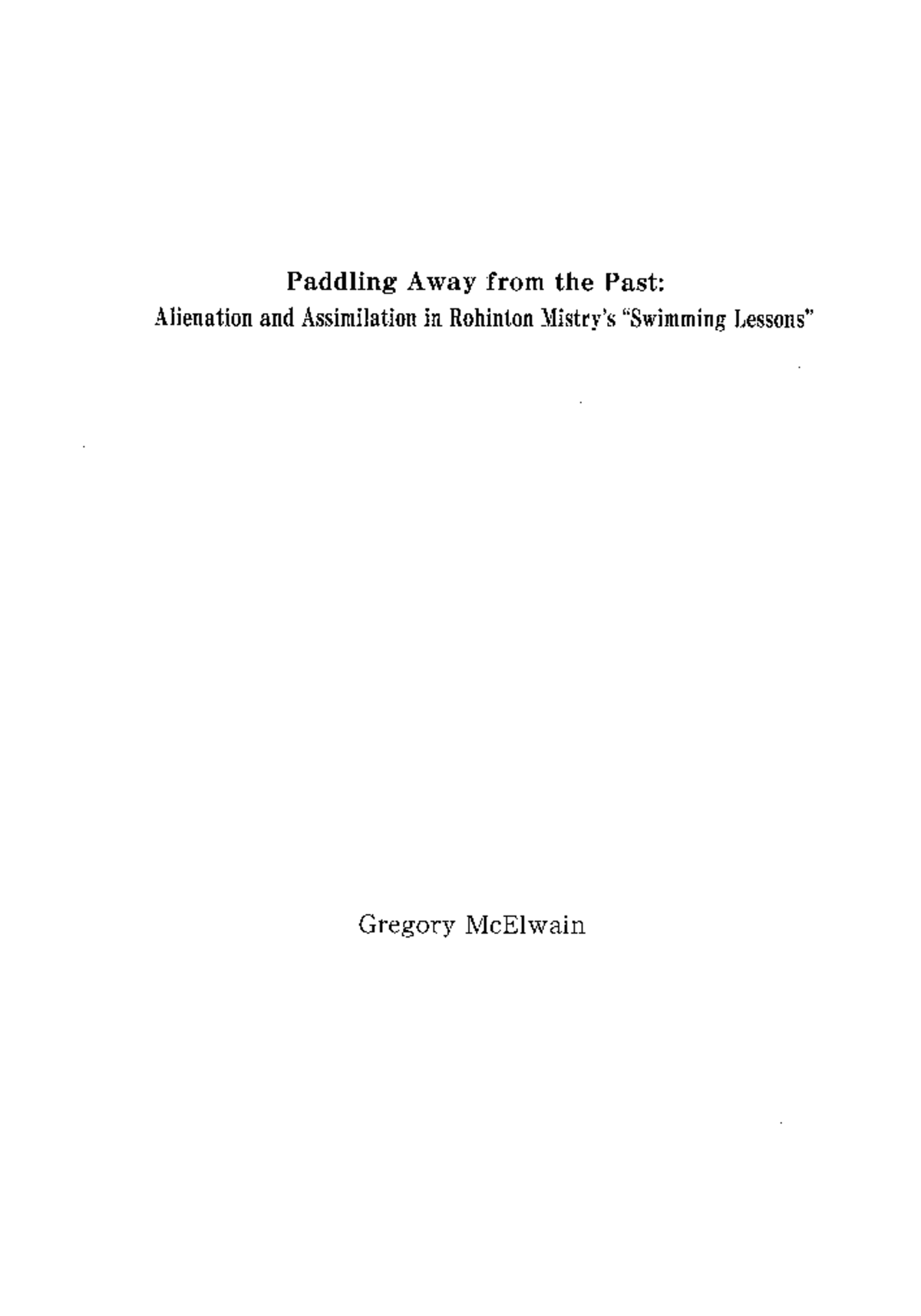 KJ00007699399 - Essay Notes on Alienation and Assimilation in Rohinton ...