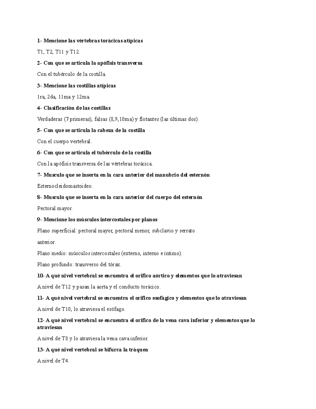 Repaso 1 Anatomía De Las Vértebras Y Costillas Curso Anat101 Studocu