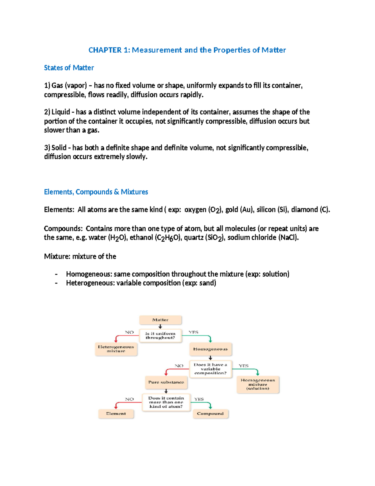 Chemistry 101: Measurement and Properties of Matter Overview - Studocu
