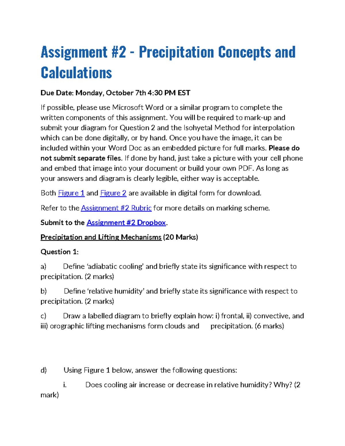 Assignment 2 - Precipitation Concepts & Calculations (GL101) - Studocu
